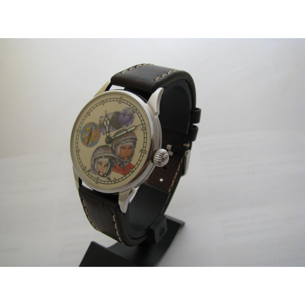 Russian Transparent SPACE wrist watch MOLNIYA Gagarin & Tereshkova ...