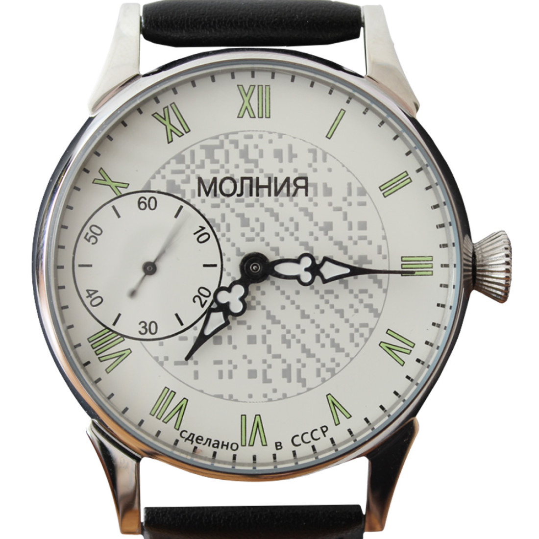 Russian white mechanical Transparent wristwatch Molniya - LIGHTNING