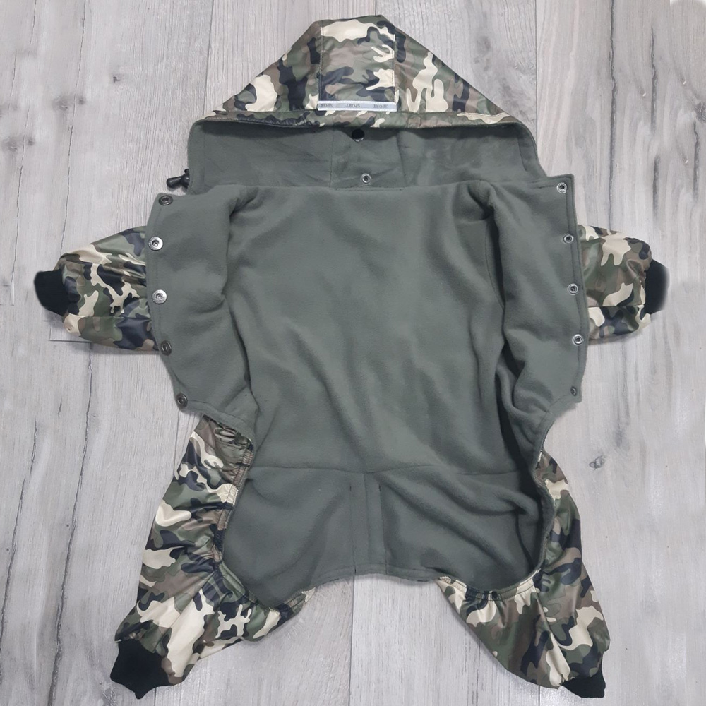 Winter fleece dog suit Tactical pet clothing Military camouflage dog ...