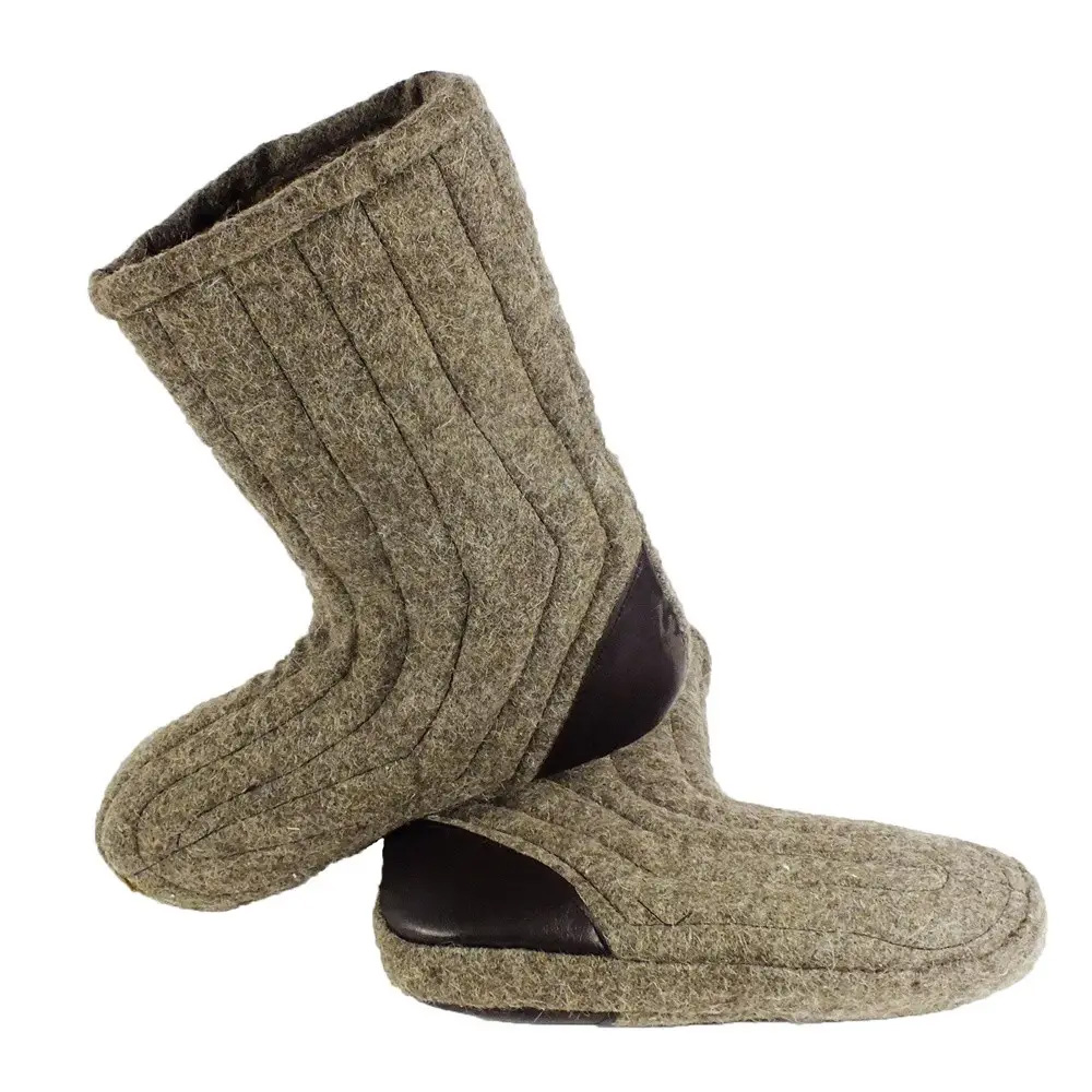 Soviet Army Overcoat Felt Boots (Burki), USSR Grey Wool Military ...