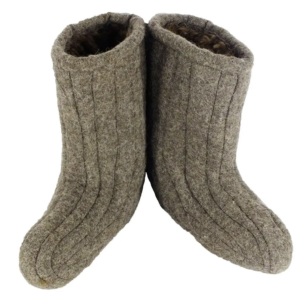 Soviet Army Overcoat Felt Boots (Burki), USSR Grey Wool Military ...