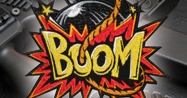 Parche termoadhesivo / velcro bordado Fire BOOM