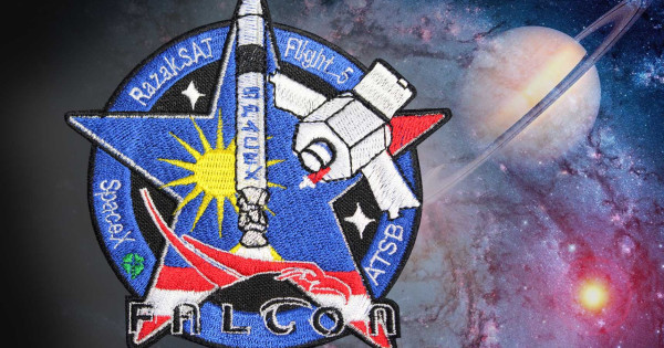 SpaceX RazakSAT Space satellite Elon Musk Falcon-1 Nasa sleeve patch