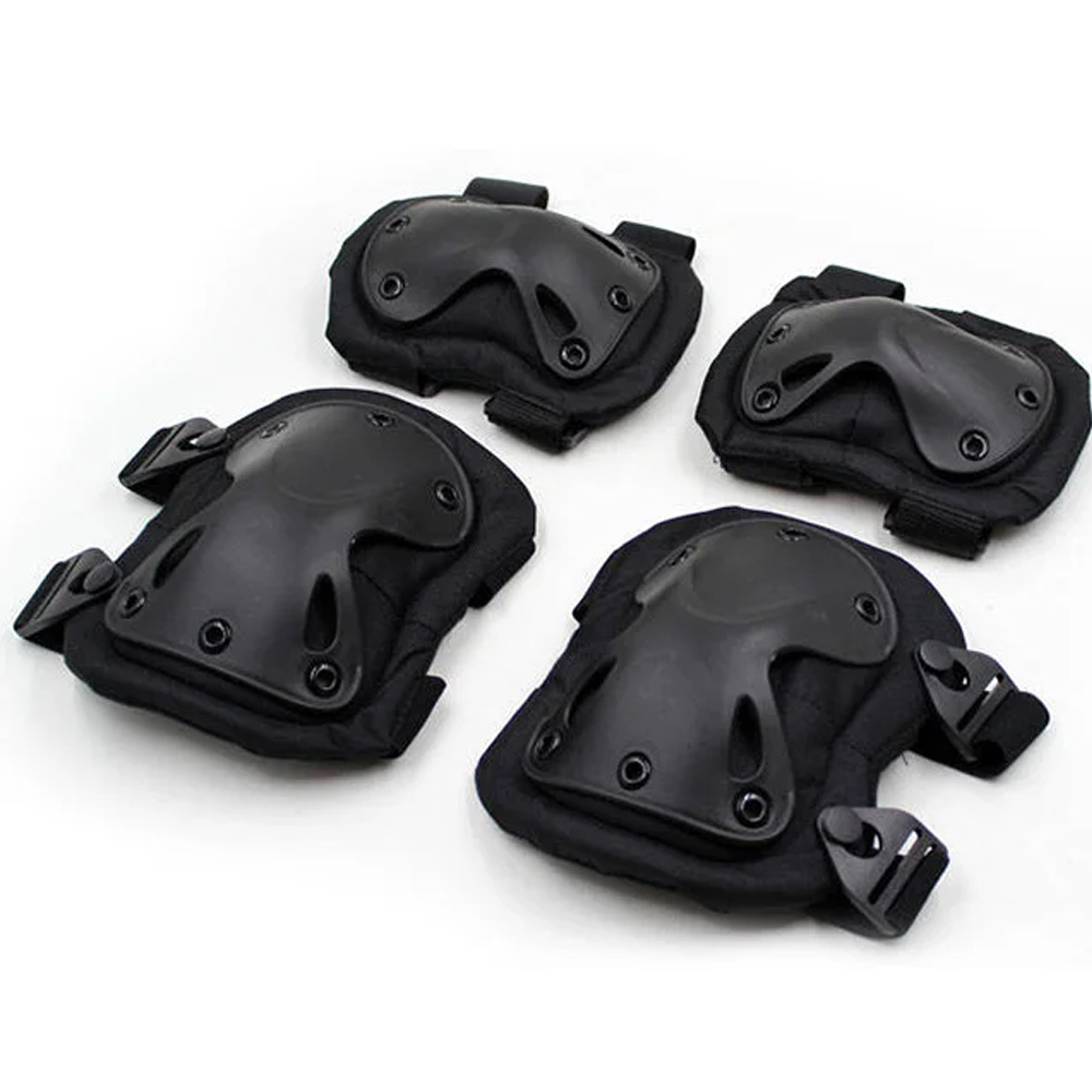 Tactical Black protection knee / elbow pads for Airsoft / Combat gear ...