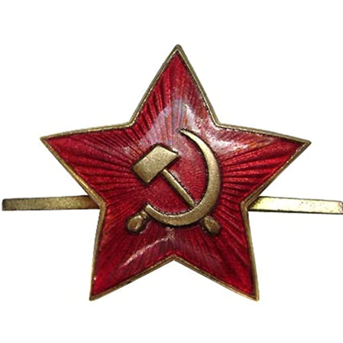 Brass & Enamel Soviet RED STAR hat Insignia RKKA Badge - Soviet Power