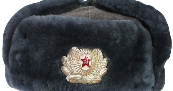 Vintage Soviet Army Blue hat Officer's Earflap Warm Winter Ushanka ...