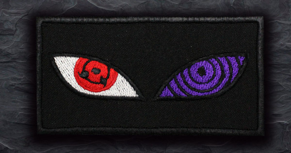 Sharingan and Rinnegan Naruto Embroidered Iron-on / Velcro Sleeve Patch
