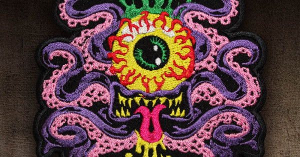 Halloween One Eye Monster Tentacles Embroidered Iron-on / Velcro Patch