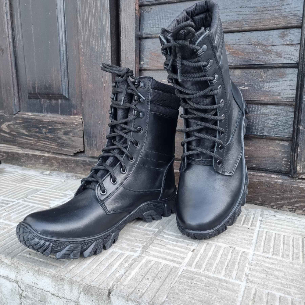Ukrainian army type Tactical boots "Sprint" Black leather military ...