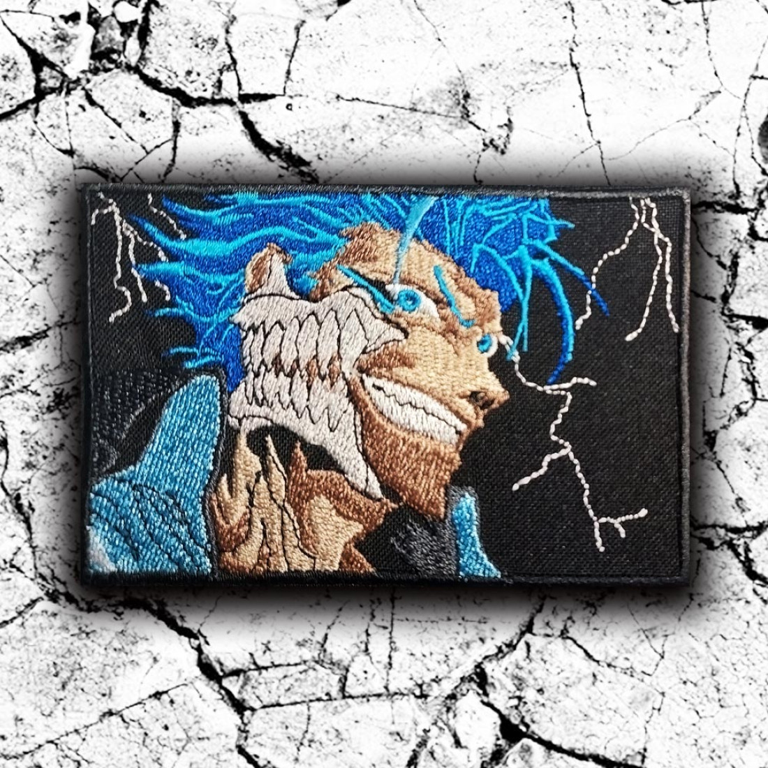Écusson thermocollant brodé Grimmjow Broderie à l'eau de Javel à coudre ...