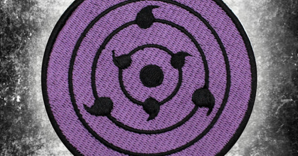 Rinnegan Naruto Embroidered Iron-on / Velcro Sleeve Patch