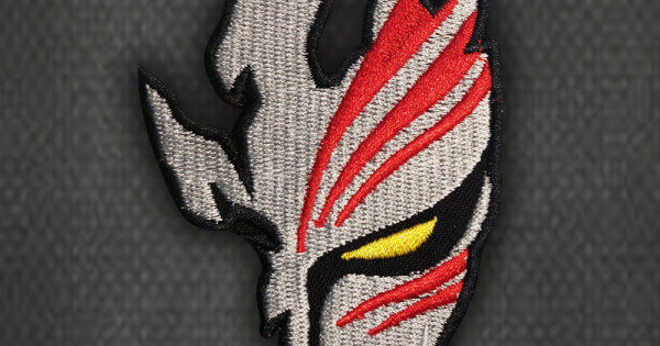 Máscara del hueco bordado hierro en parche Anime Bleach Velcro regalo