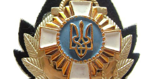Ukraine Navy Officer hat badge with anchor 1