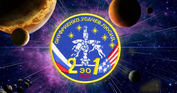 Station spatiale russe Mir Eo-21 mission Soyouz Nasa brodé patch à coudre
