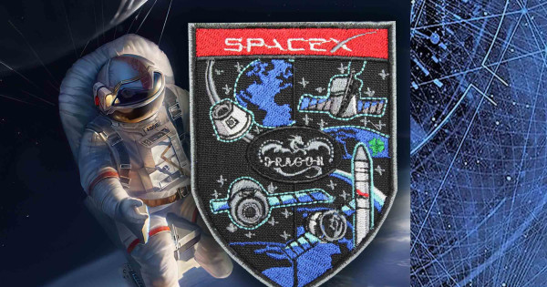SpaceX Space Dragon Shuttle Elon Musk ISS Patch manica cucita Nasa