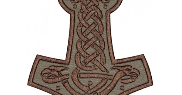 Parche bordado del martillo de Thor de Mjolnir
