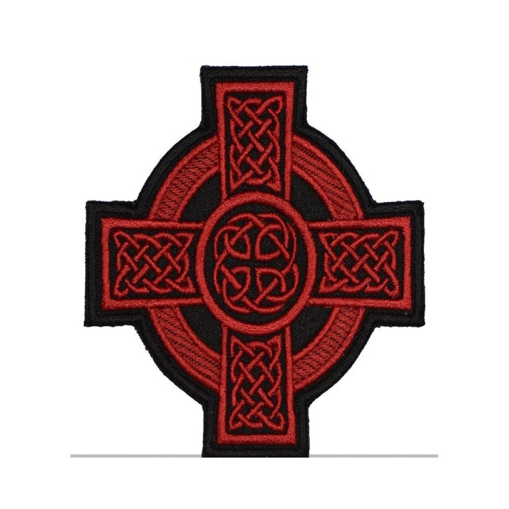 Celtic Ornament Cross Machine Embroidered Patch