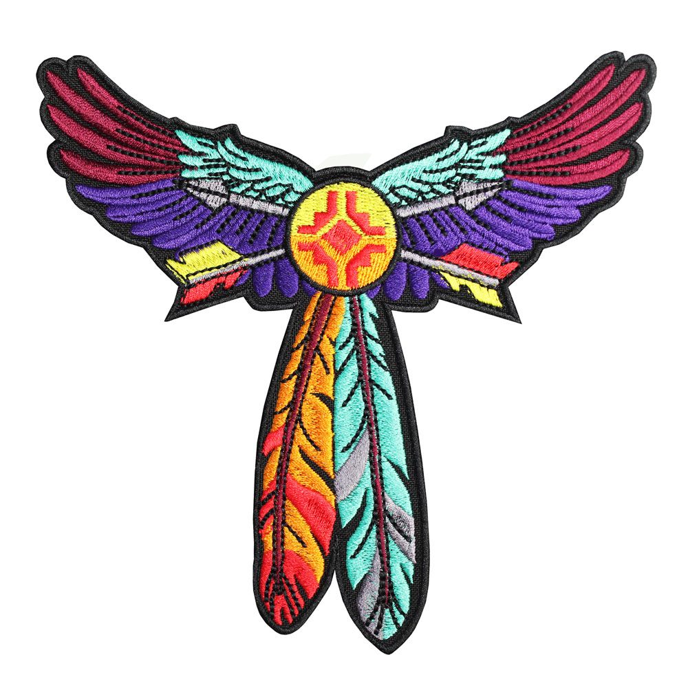 Indigenous peoples of the Americas symbol Embroidered Colorful Feather ...