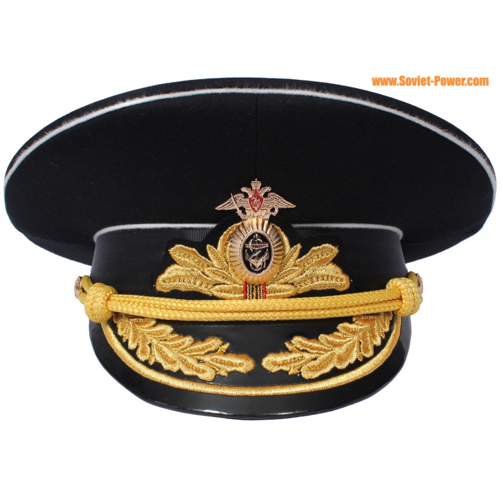 Russian Naval Fleet Admiral hat black visor cap