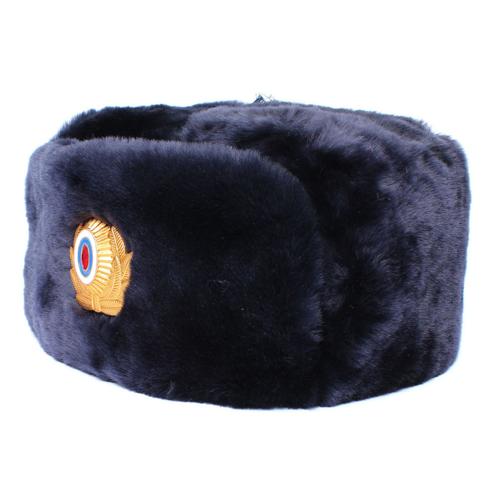Soviet Police Officers sheep fur USHANKA winter hat - POLICE