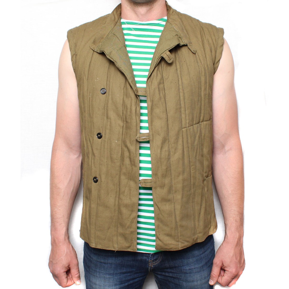 Soviet russiana sleeveless vest telogreika military winter jacket ...